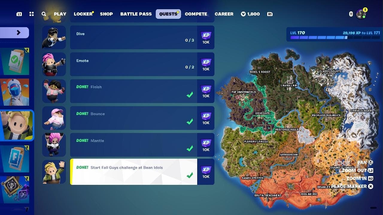 Fortnite Fall Guys Challenge Quests - YouTube