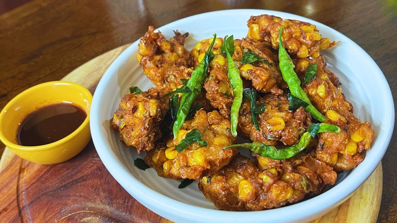 Crispy Corn Bhaji l कॉर्न के कुरकुरे पकौड़े | Sweet Corn Pakora ...