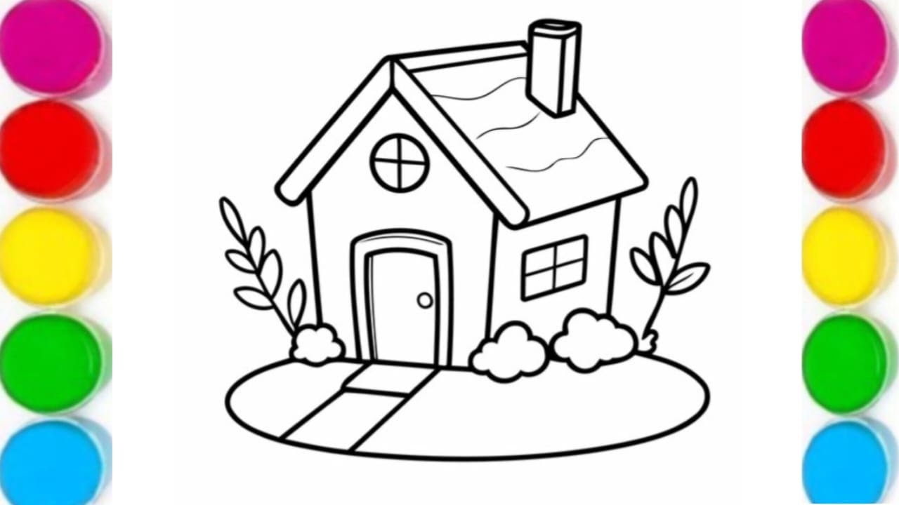 How To Draw little house Drawing, Painting & Coloring For Kids and ...