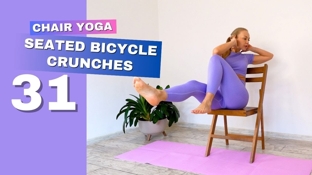 Seated Bicycle Crunches Chair Yoga Workouts🧘🏼‍♀️🧘🏼‍♂️Chair Yoga Book ...