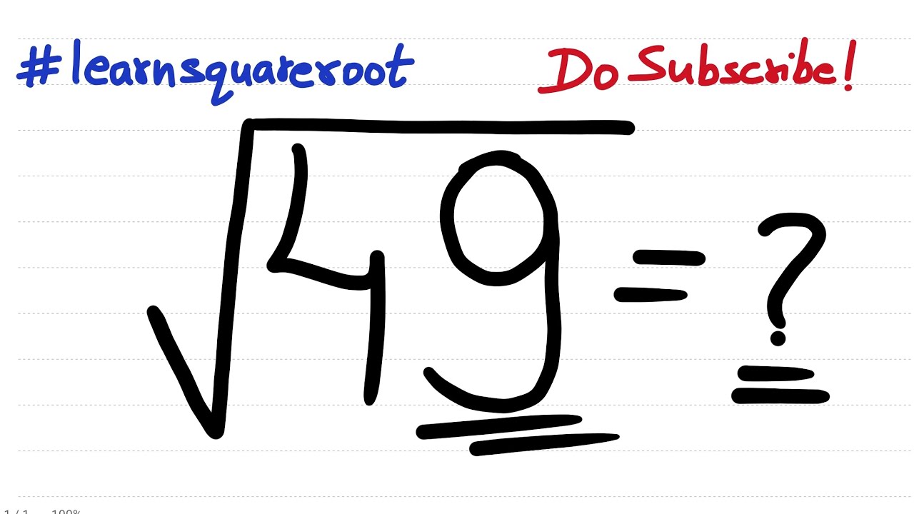 Square root of 49 | square root by three different methods | learn to ...