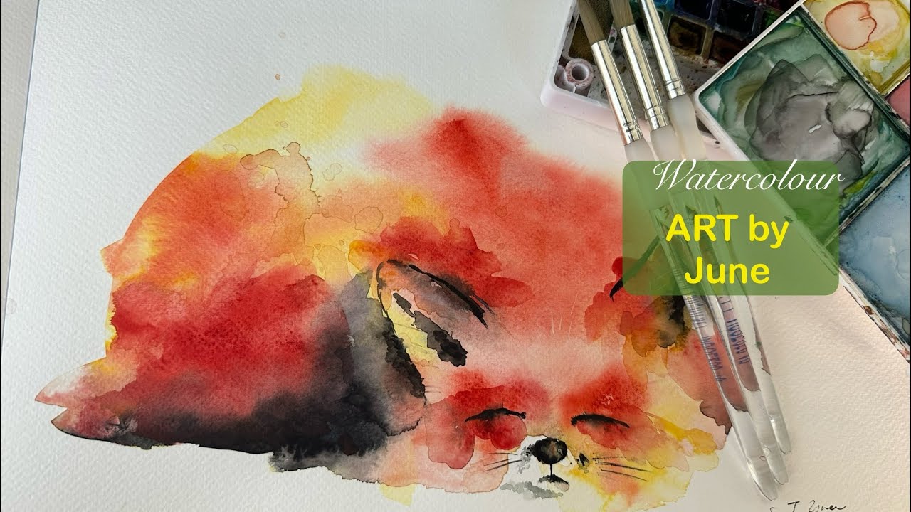 Easiest & Quick Watercolour Little Fox painting in 20 minutes for ...