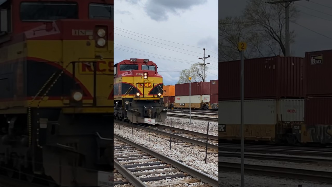 KCS 4153 leads a Sand train through Mannheim - YouTube