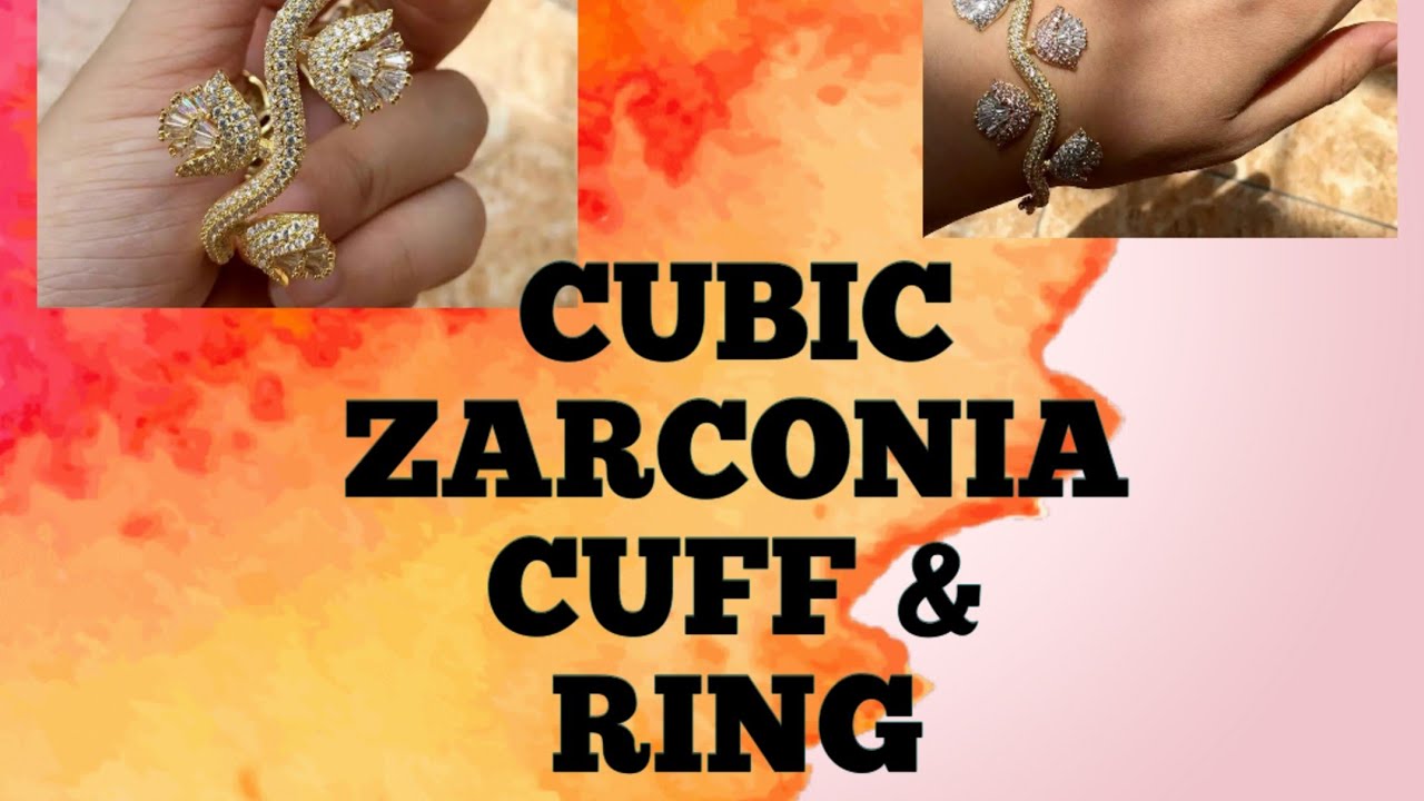 Flower Cubic Zarcon Cuff and Ring| wedding jewelry set | high quality ...