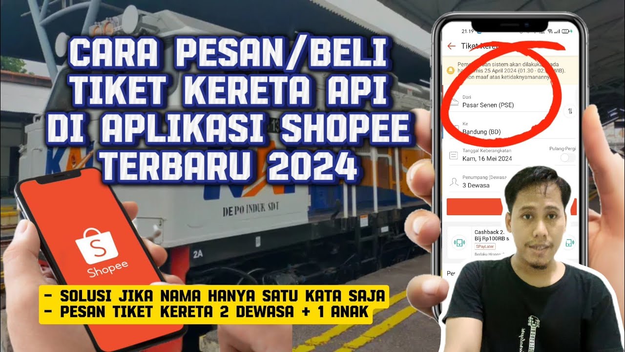 Cara Pesan Tiket Kereta Api Di Aplikasi Shopee Terbaru 2024 | Beli ...