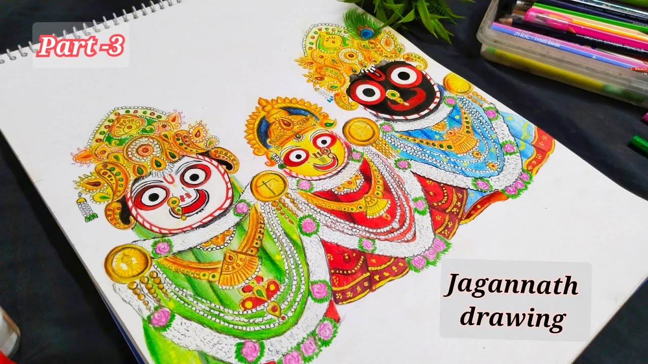 Jagannath drawing part-3// how to draw Jagannath temple Puri drawing ...