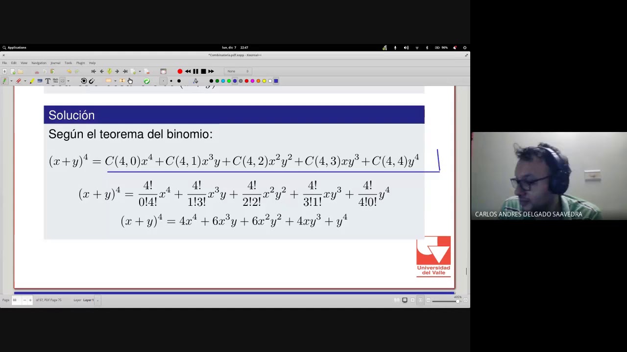 Matemáticas discretas II Clase 3 7 Coeficiente binomial - YouTube
