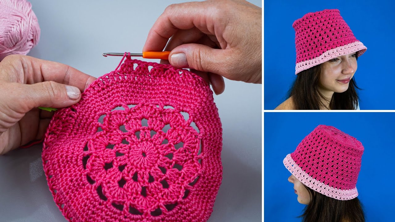 Crochet bucket hat with easy pattern detailed tutorial! - YouTube