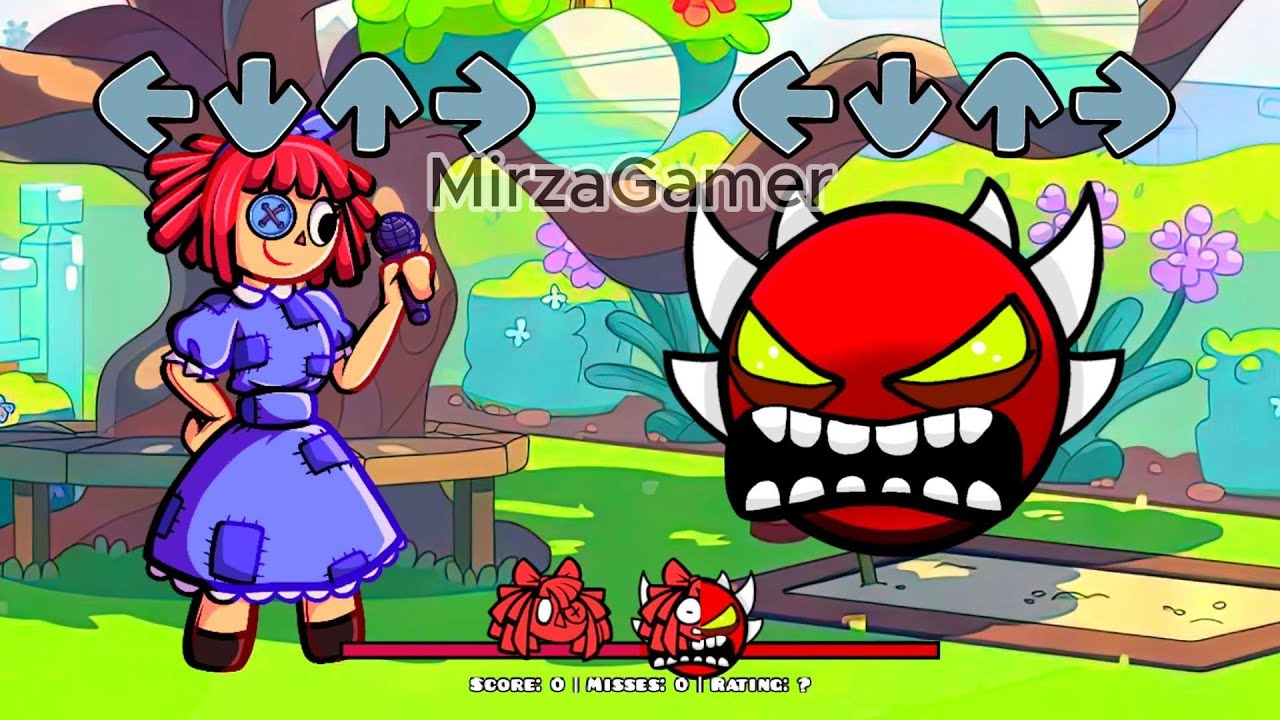 FNF Geometry Dash | Ragatha VS Extreme Demon | Amazing Digital Circus ...