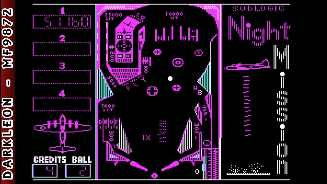 Night Mission Pinball © 1983 Sublogic - PC DOS - Gameplay - YouTube