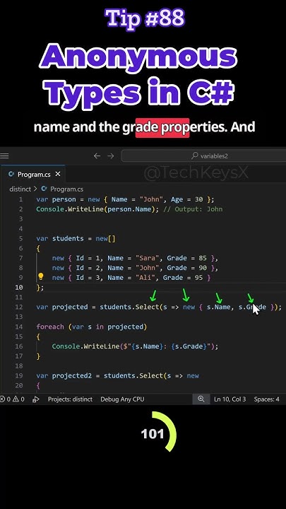 Anonymous Types in C# Tip #88 - YouTube