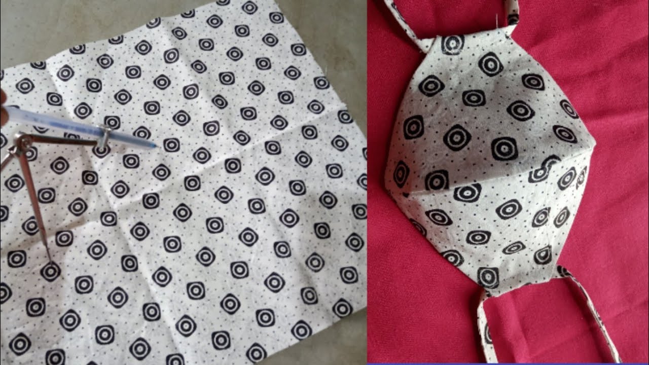 How to make a new design mask without elastic at home/Very easy way of ...