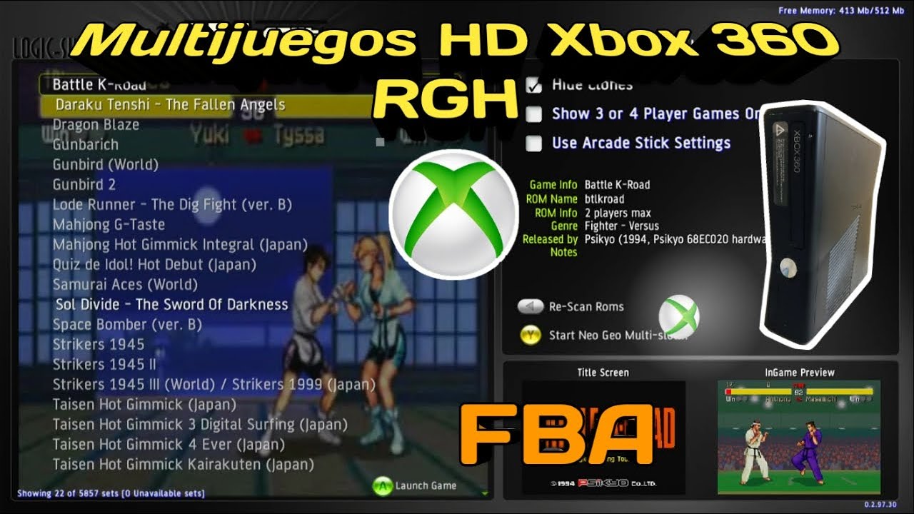 FBA Multi Arcade HD Xbox 360 RGH - YouTube