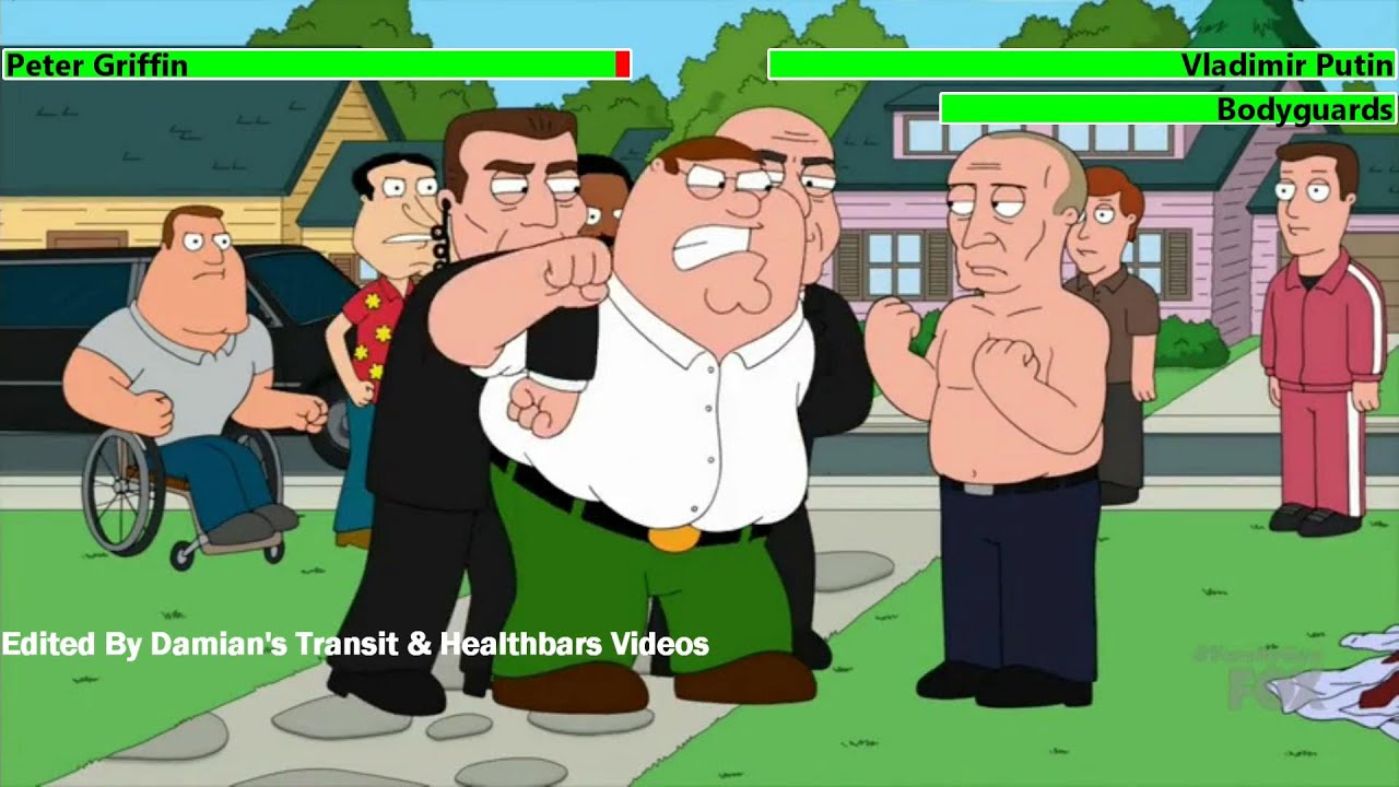 Peter Griffin vs. Vladimir Putin (First Fight) with healthbars - YouTube