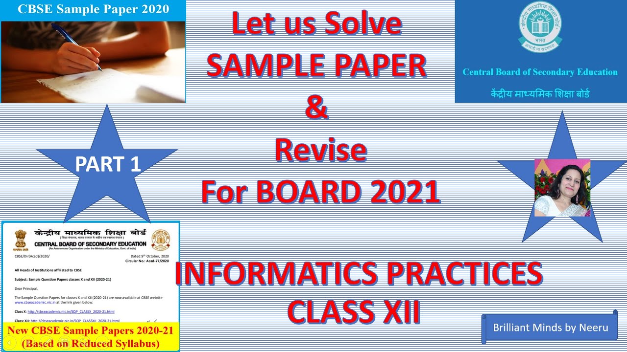 CBSE Sample paper IP part 1-Solution of Sample Paper IP-Practice Paper ...