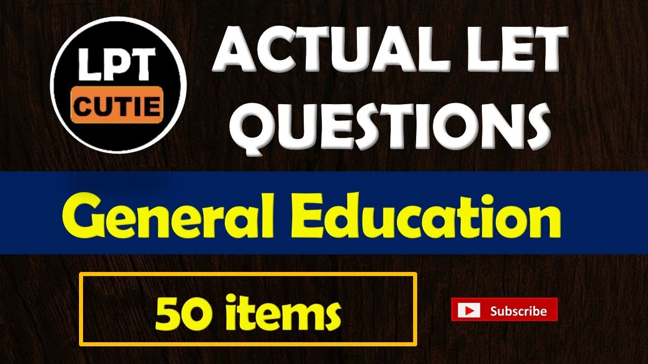 DRILL - GENED ACTUAL LET QUESTIONS - 2025 LET REVIEWER - YouTube