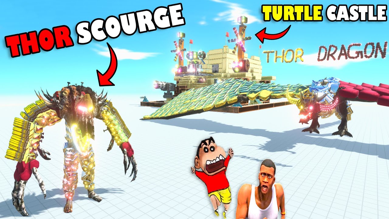 THOR SCOURGE vs GOLD TURTLE CASTLE and THOR DRAGON CHOP & SHINCHAN in ...