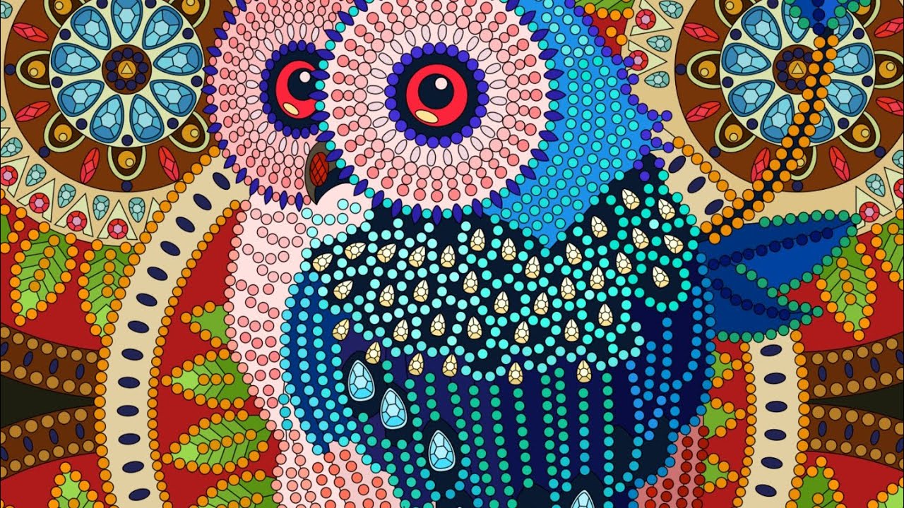 Zen Color Paint by Numbers app Owl #mosaic #relaxing #coloring #video # ...