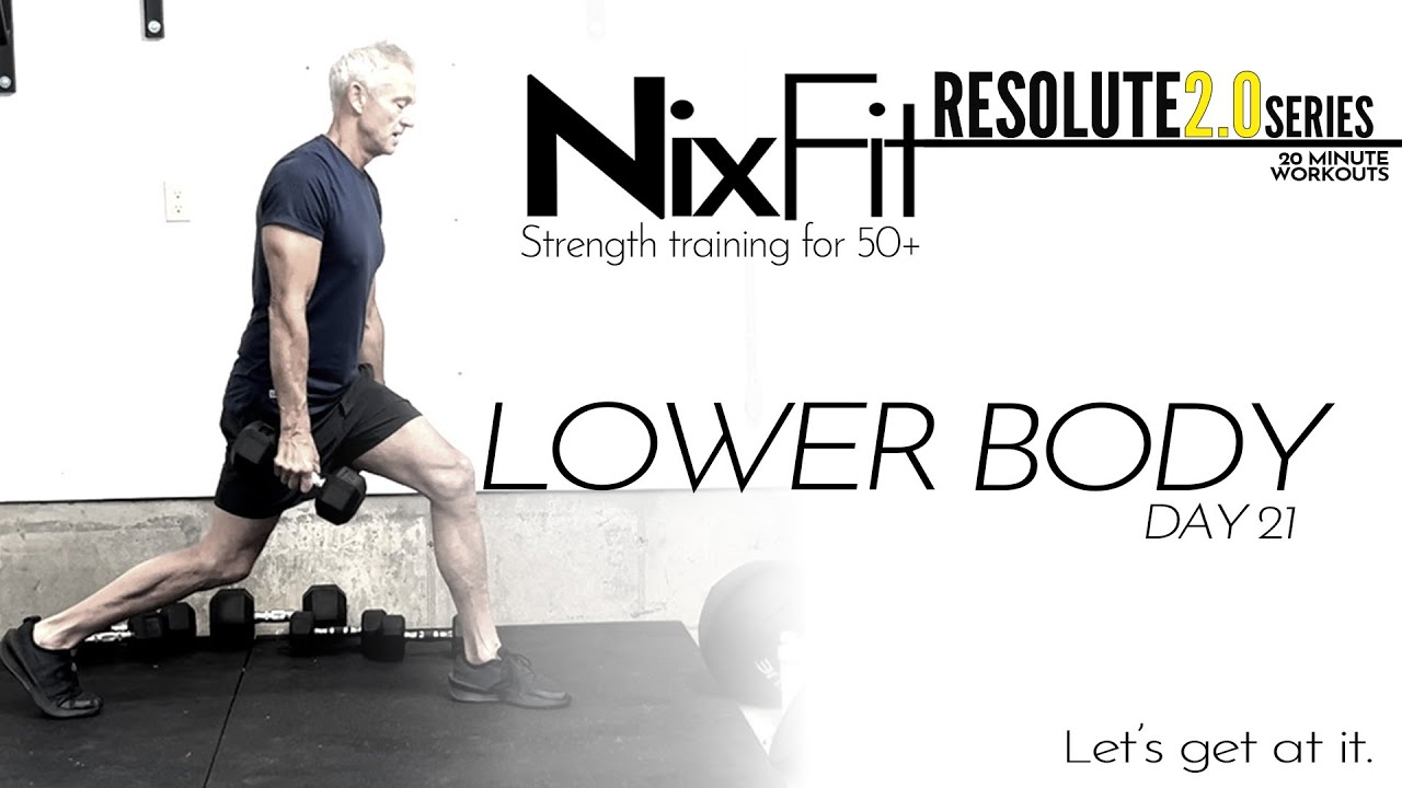 20 min RESOLUTE 2 lower body HIT at Home Follow along Women Men 45+ leg ...
