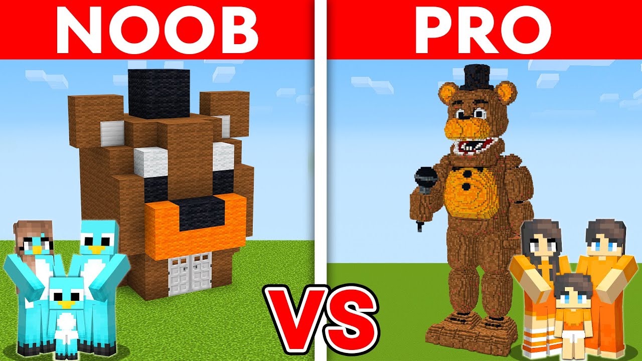 NOOB vs PRO: FNAF Family House Build Challenge in Minecraft - YouTube