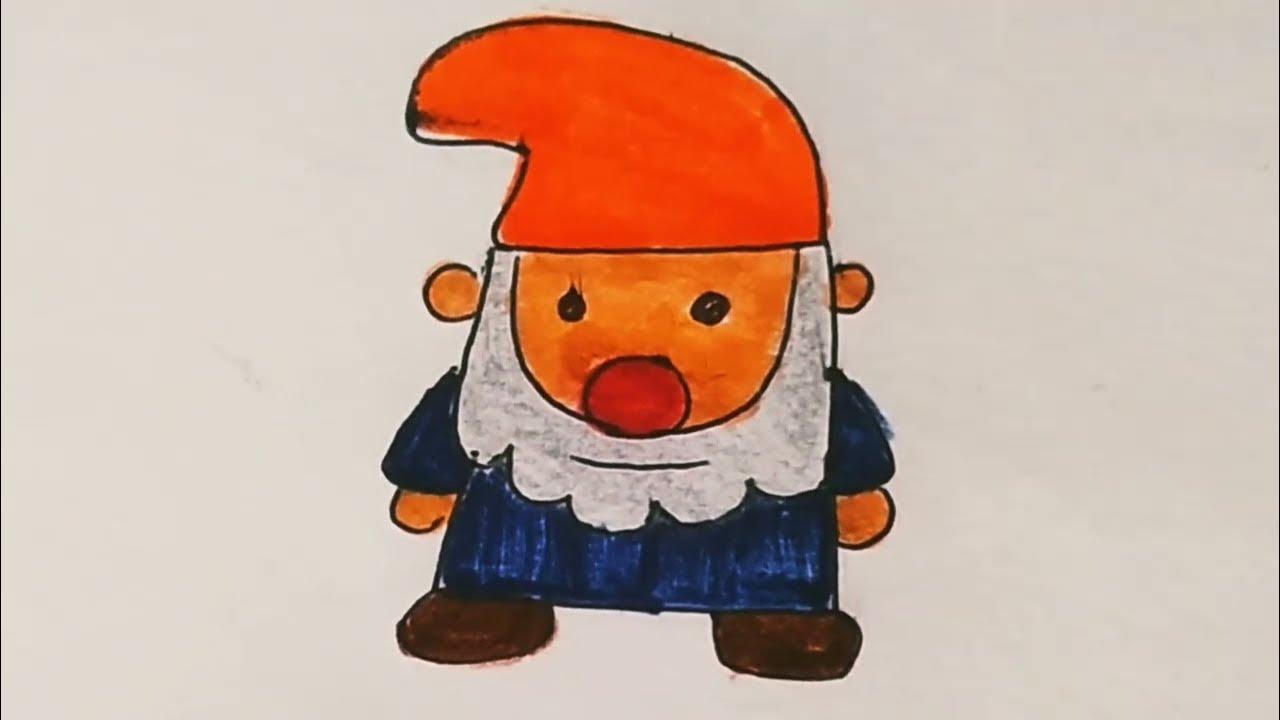 Gnome Drawing || How to draw Gnome || Easy Drawing #shorts - YouTube