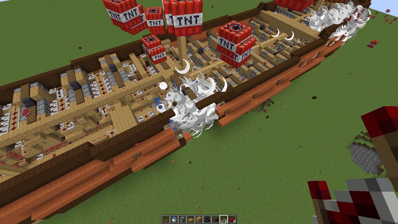 Ammo rack and Detonate in Minecraft Sailing ship - YouTube