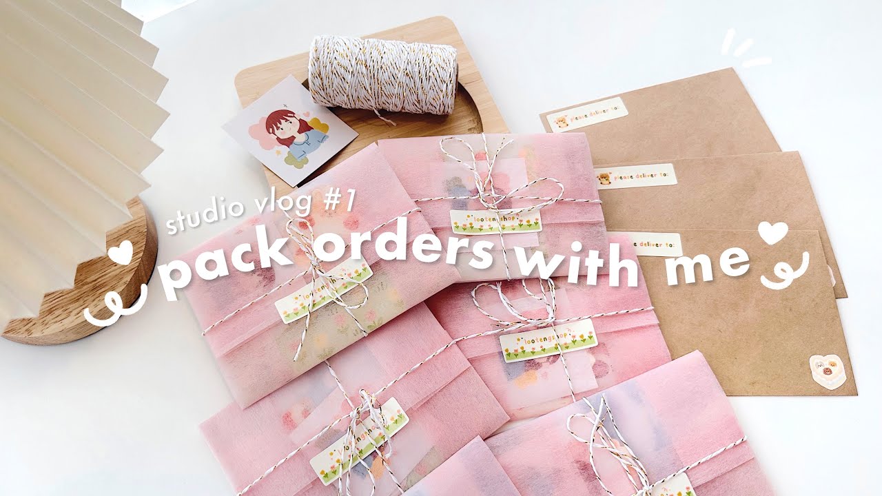 🎀 pack orders with me // studio vlog #1 - YouTube