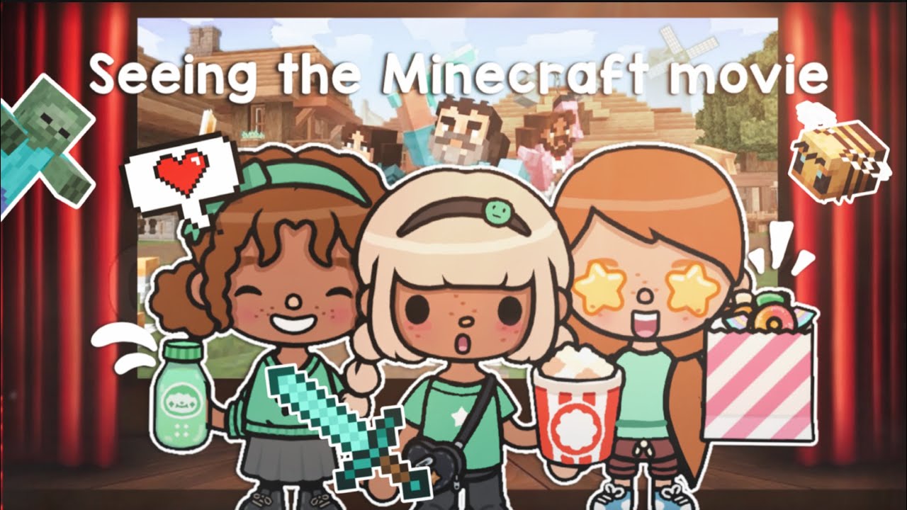 Watching The MINECRAFT MOVIE 🍿🎥 | *with voice* | Toca Boca Family ...