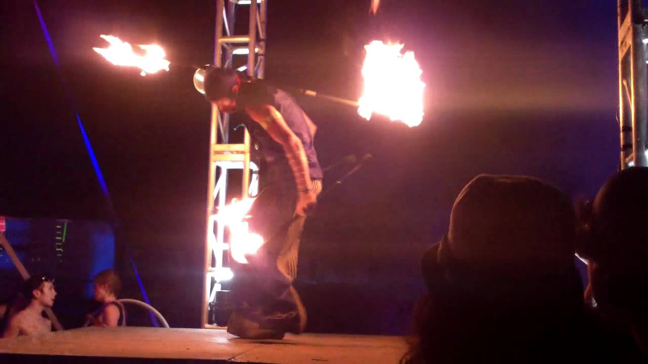 Triple fire staff performance - Fire Dancer for Euphoria Music Festival ...