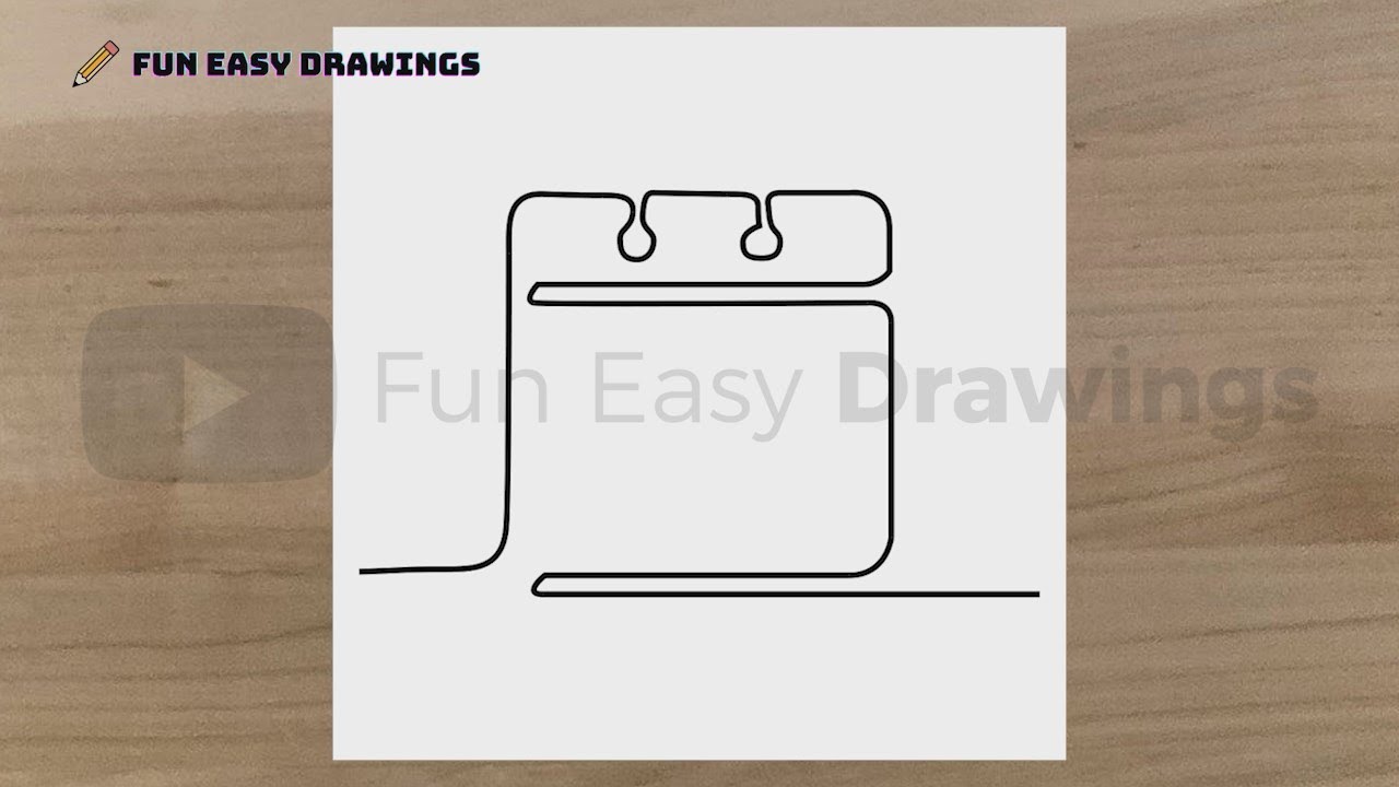 How to Draw One Line Calendar Easy - Fun Easy Drawings #FunEasyDrawings ...