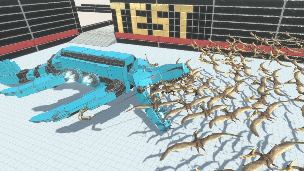 Robot Mosasaurus and Battles in the Sky Animal Revolt Battle Simulator ...