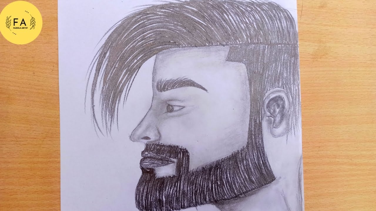 How to draw a man with beard | Pencil Drawing | Fazeela Artist - YouTube
