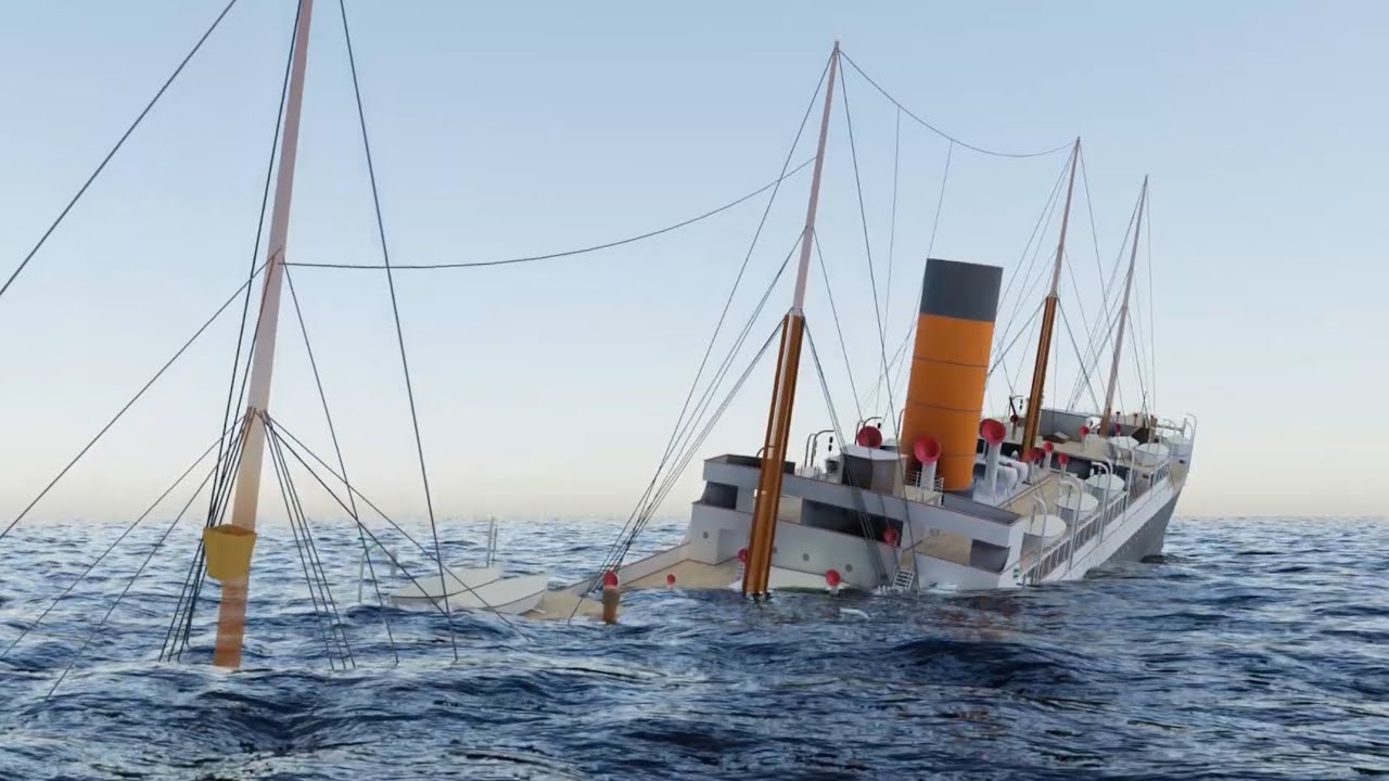 RMS Carpathia Sinking Animation - Blender - YouTube