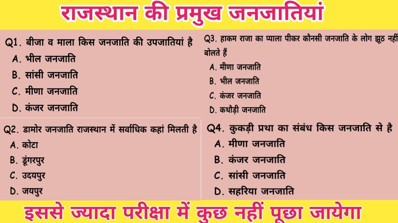 राजस्थान की प्रमुख जनजातियां | Rajasthan Ki Janjati Gk | Rajasthan Arts ...