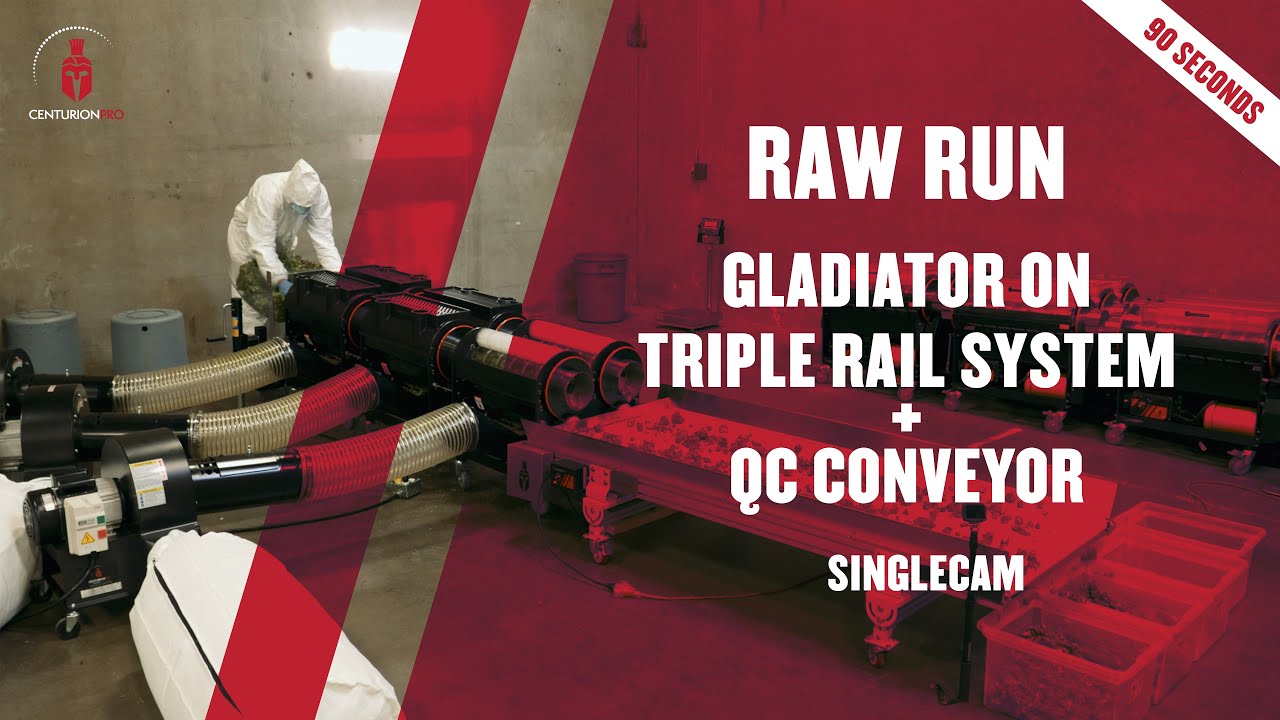 CenturionPro Gladiator Triple Rail System with QC Conveyor Running Wet ...