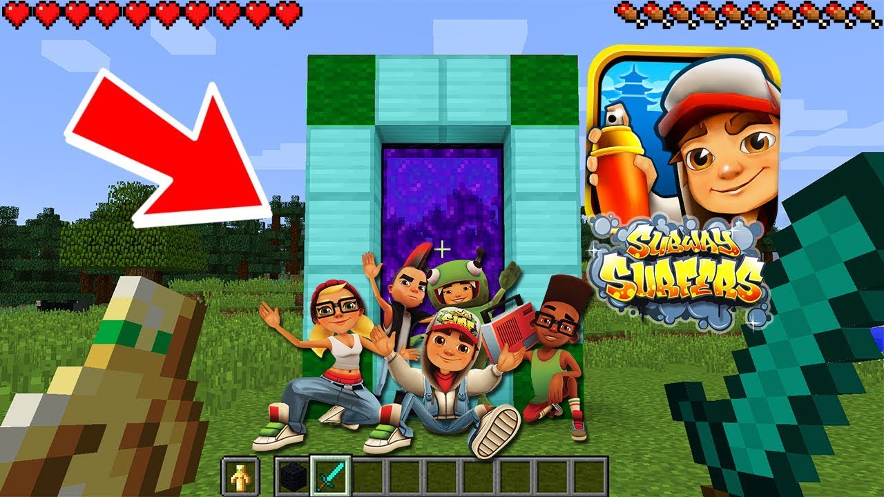 HOW TO MAKE A PORTAL TO THE SUBWAY SURFERS DIMENSION - MINECRAFT SUBWAY ...