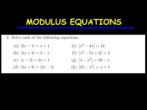 How solve Modulus Equations - YouTube