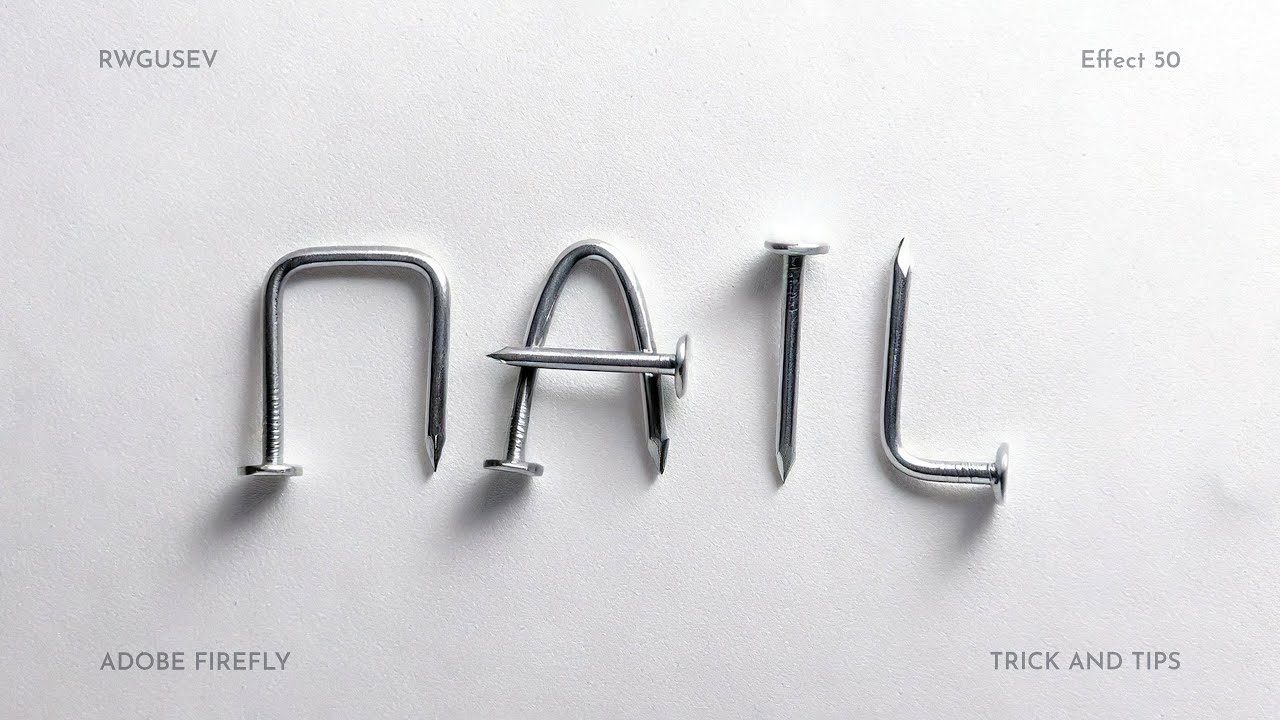 Metal Nail Text Effect in Adobe Illustrator and Firefly - YouTube