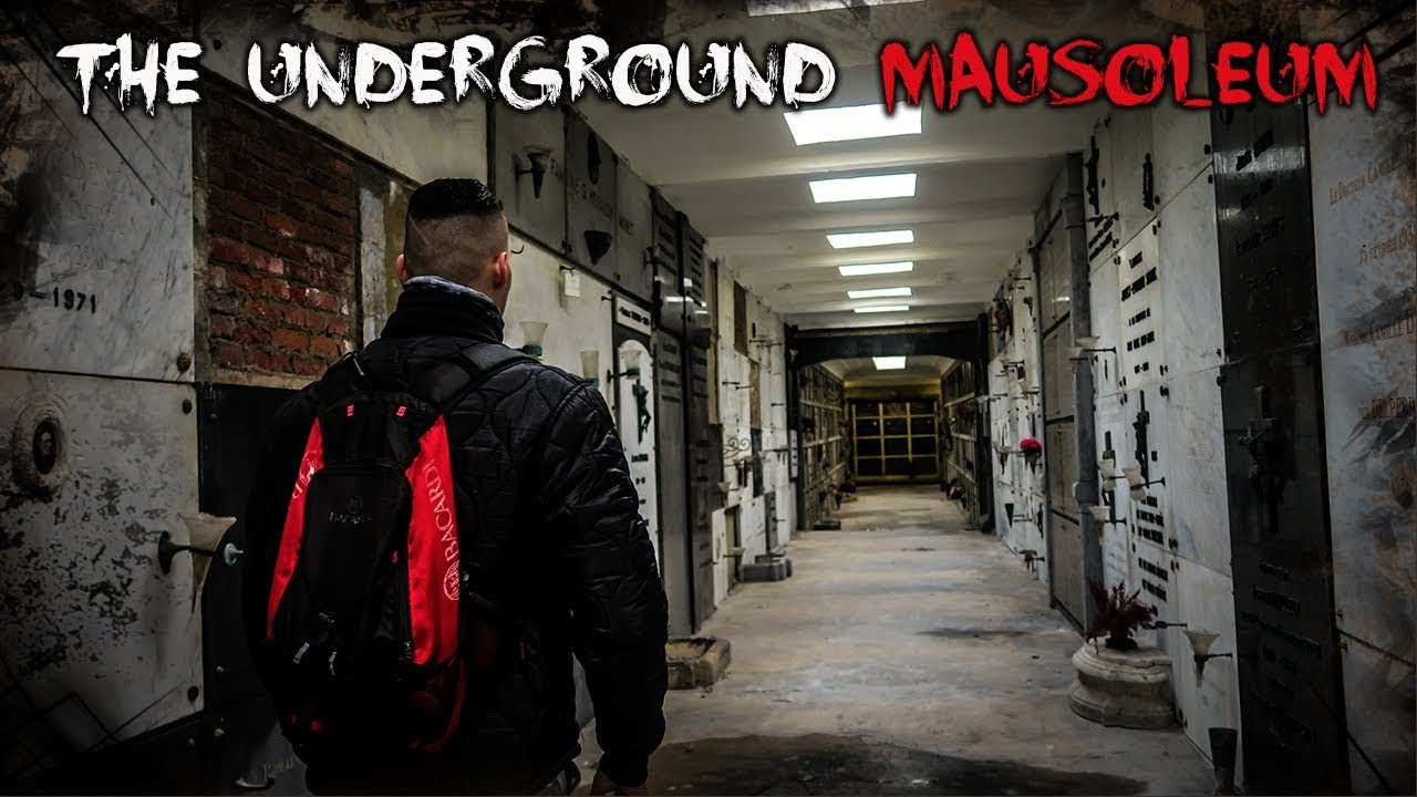 (OPEN GRAVES FOUND) EXPLORING A SCARY UNDERGROUND MAUSOLEUM - YouTube