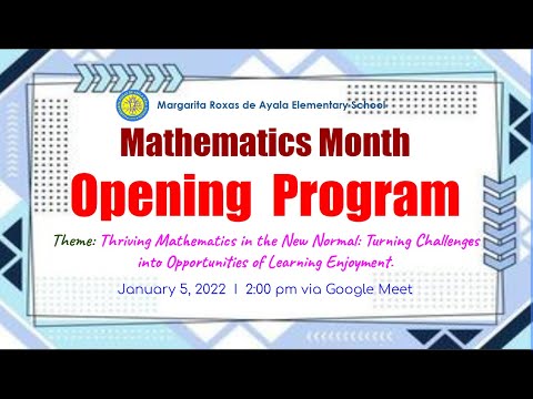 MATH MONTH OPENING PROGRAM - YouTube