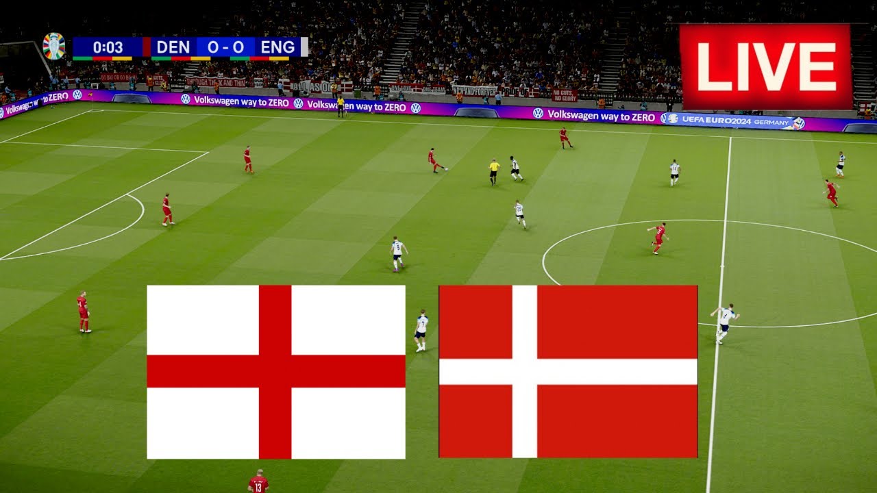 🔴LIVE : ENGLAND vs DENMARK I UEFA EURO 2024 I LIVE FOOTBALL MATCH TODAY ...
