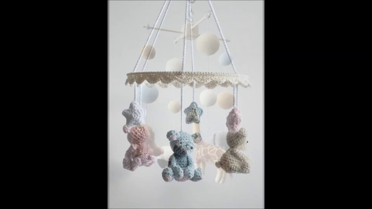 crochet baby mobile animal - YouTube