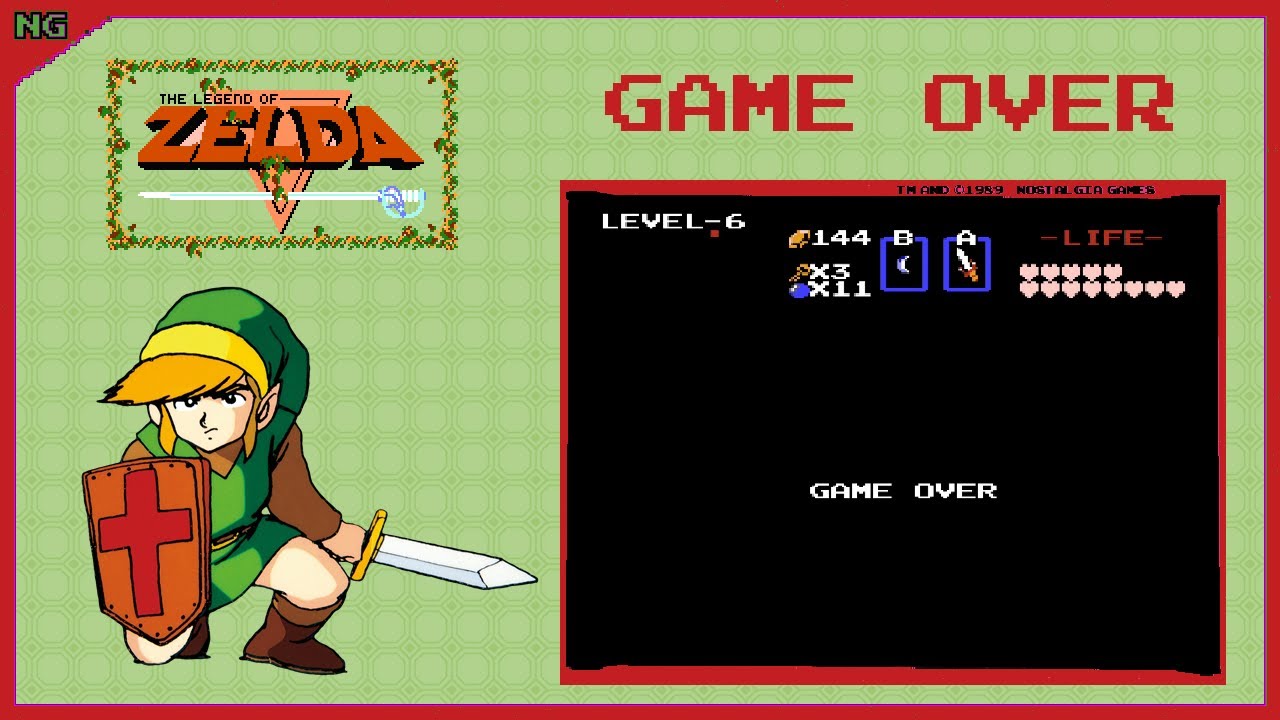 The Legend of Zelda GAME OVER (1986) [NES] - YouTube