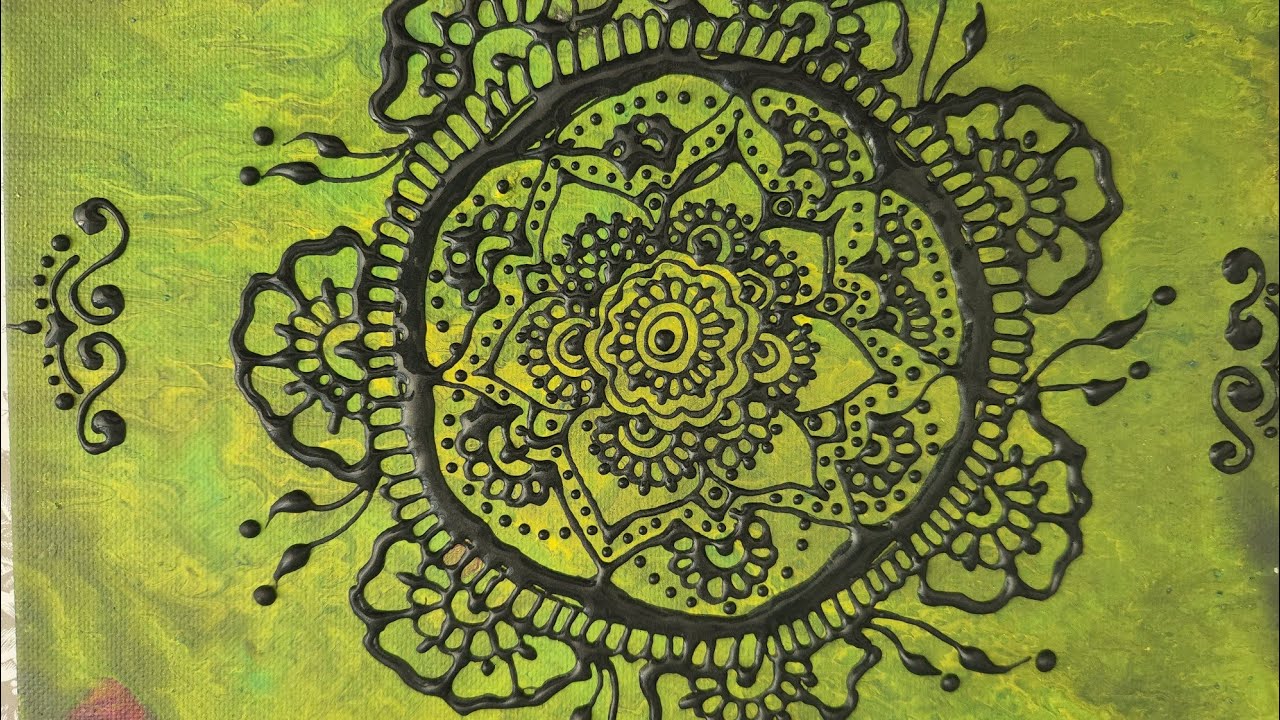 Acrylic pouring painting DIY-black Acrylic mandala- beautiful mandala ...