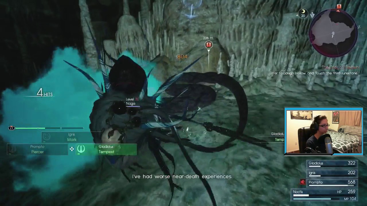 Final Fantasy XV: Snake Boss vs. Noob Erica and Invisible Gladoius ...