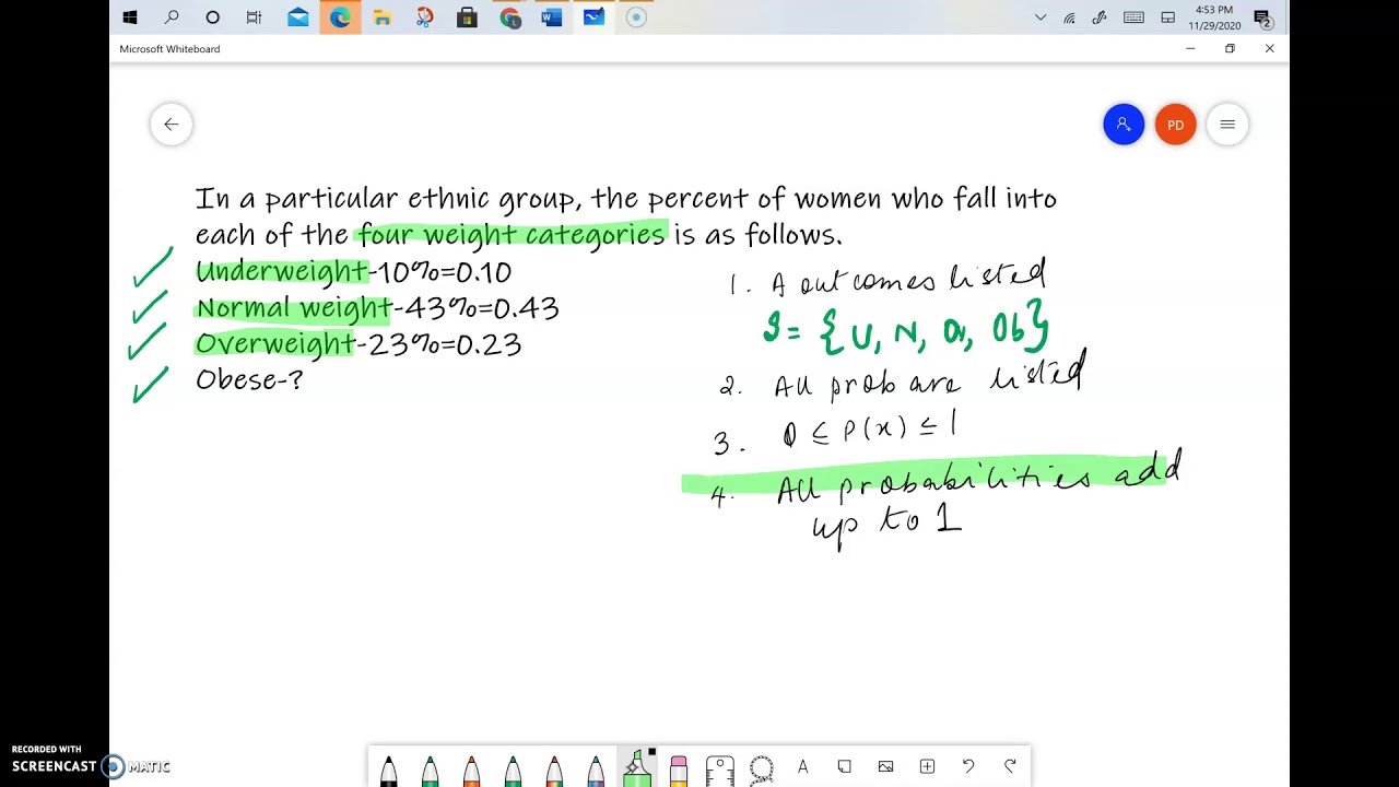 Legitimate Probability Distribution: Probabilities Add up to - YouTube