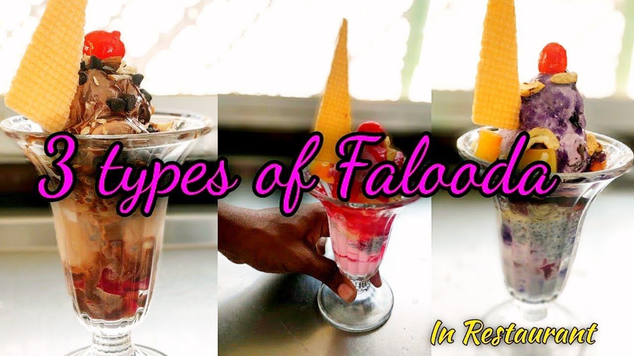 3 falooda recipe | how to make falooda in restaurant - YouTube