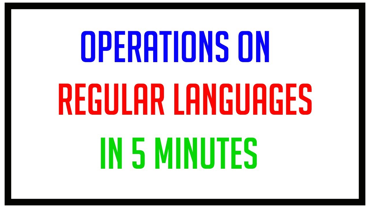 operations on regular languages | Operations on Regular language in ...