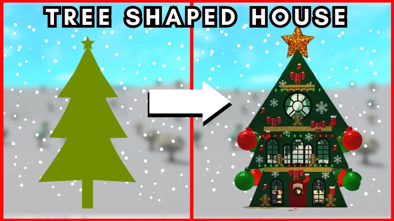 Building a CHRISTMAS TREE *SHAPED* HOUSE in Bloxburg - YouTube