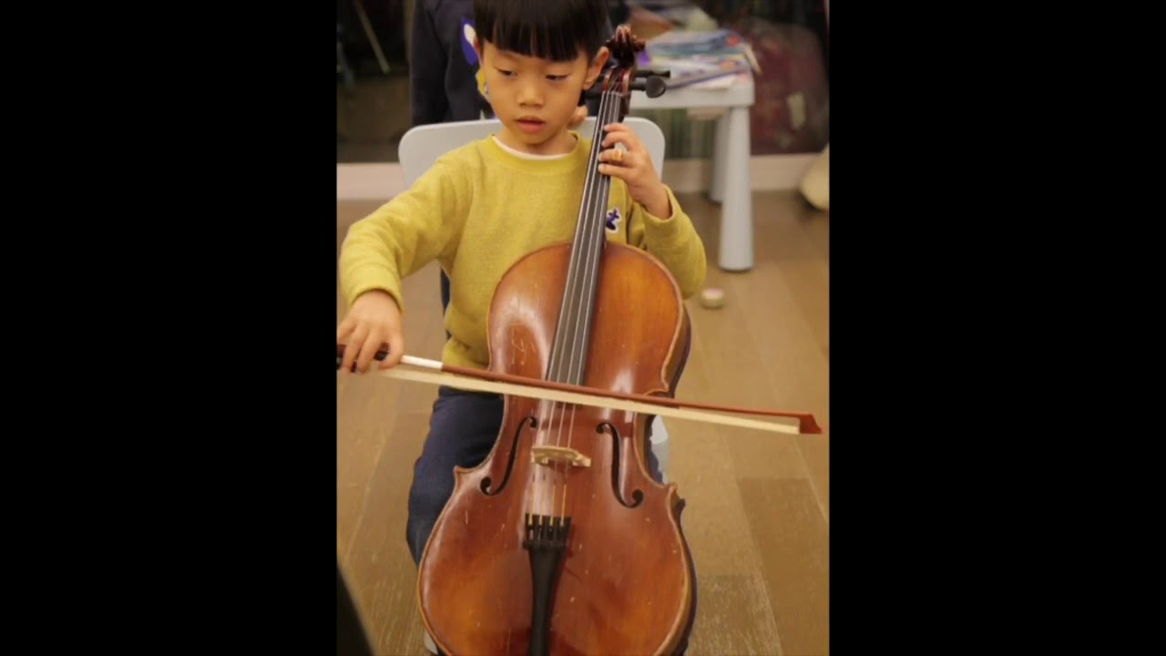 First year cello progress - 5.5 yr old - YouTube